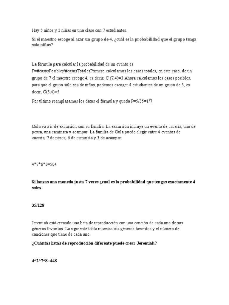 Tarea Probabilidad | PDF | Probabilidad