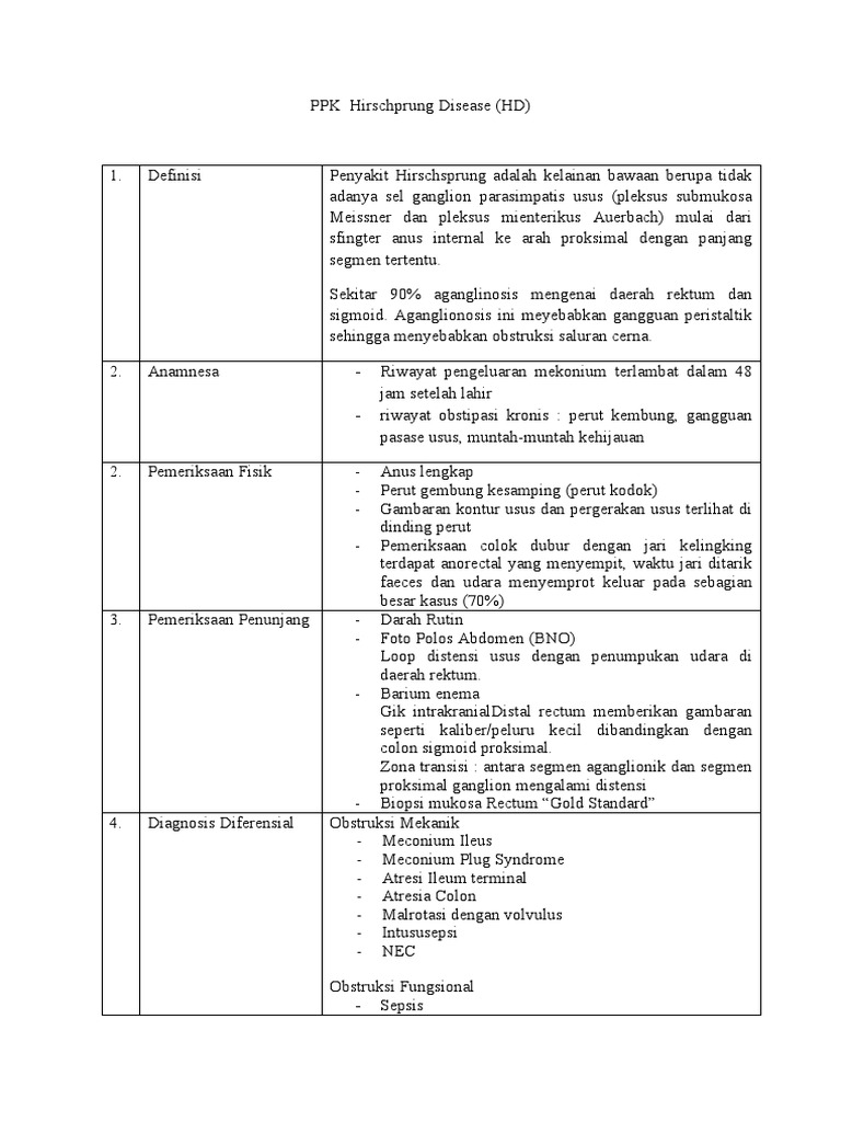 PPK Hirsprung Disease | PDF