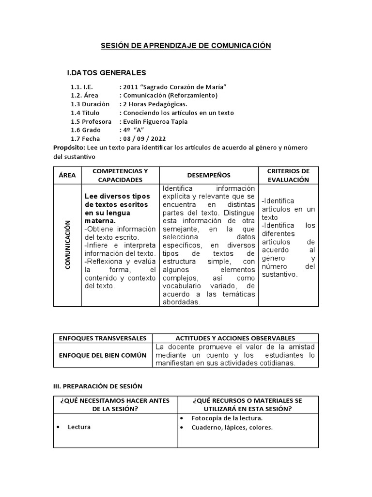 Sesión de Aprendizaje de Comunicación 08-09 | PDF | Modificación de comportamiento | Lingüística