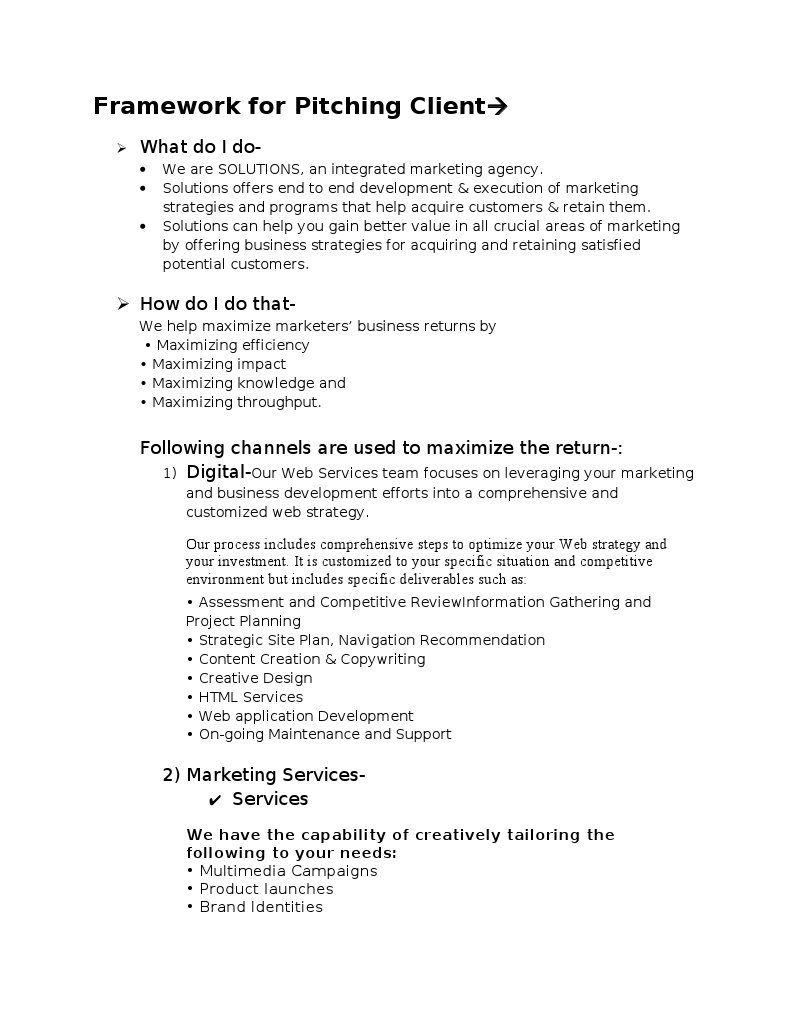 Framework For Pitching Client | PDF | Strategic Management | Accountability
