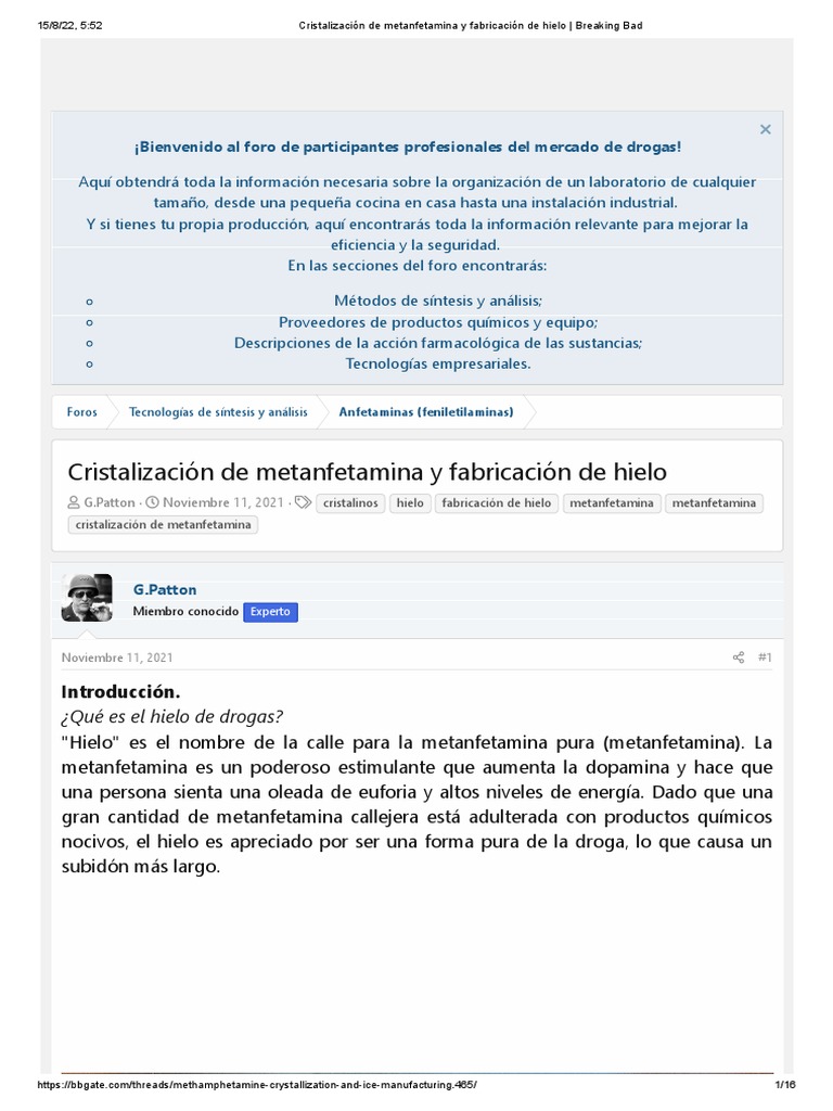 Cristalización y fabricación de metanfetamina | PDF | Ácido clorhídrico ...