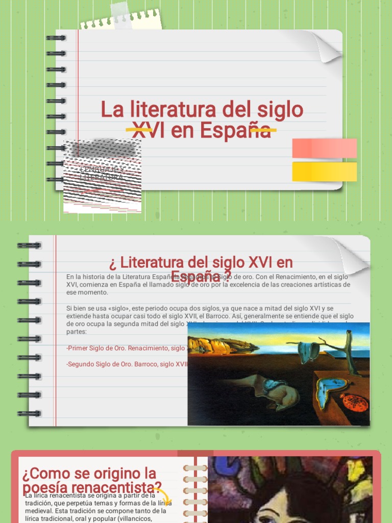 Literatura del Siglo XVI en España | PDF | Barroco | Renacimiento