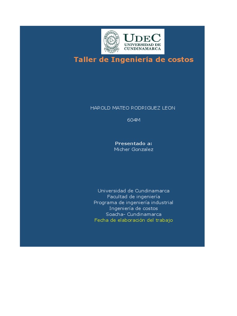 Taller Clasificación de Costos | PDF | Costo | Presupuesto