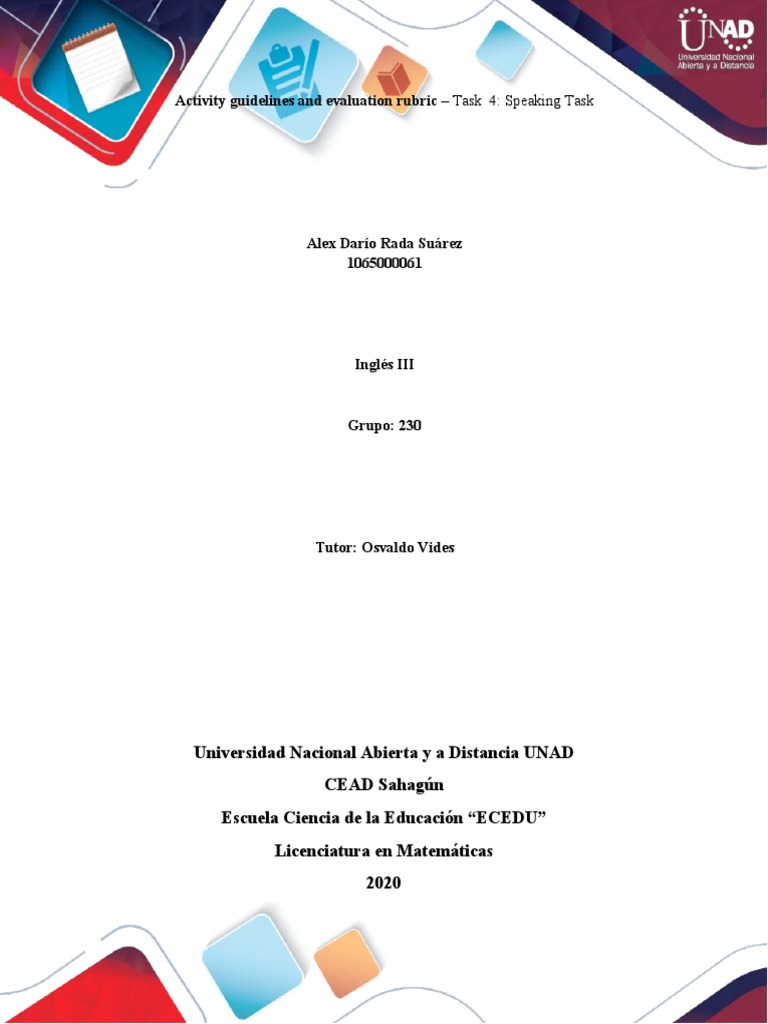 Task 4 Speaking Task | PDF