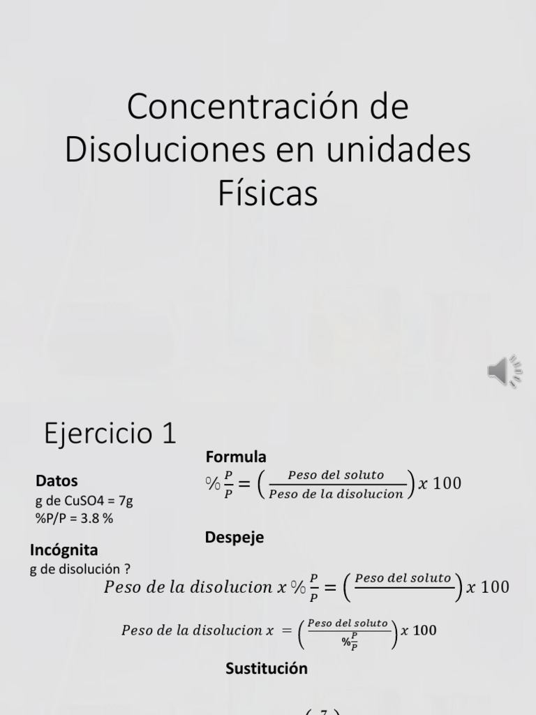 Ejercicios de Concentración de Soluciones en Unidades Fisicas | PDF | Concentración | Compuestos ...