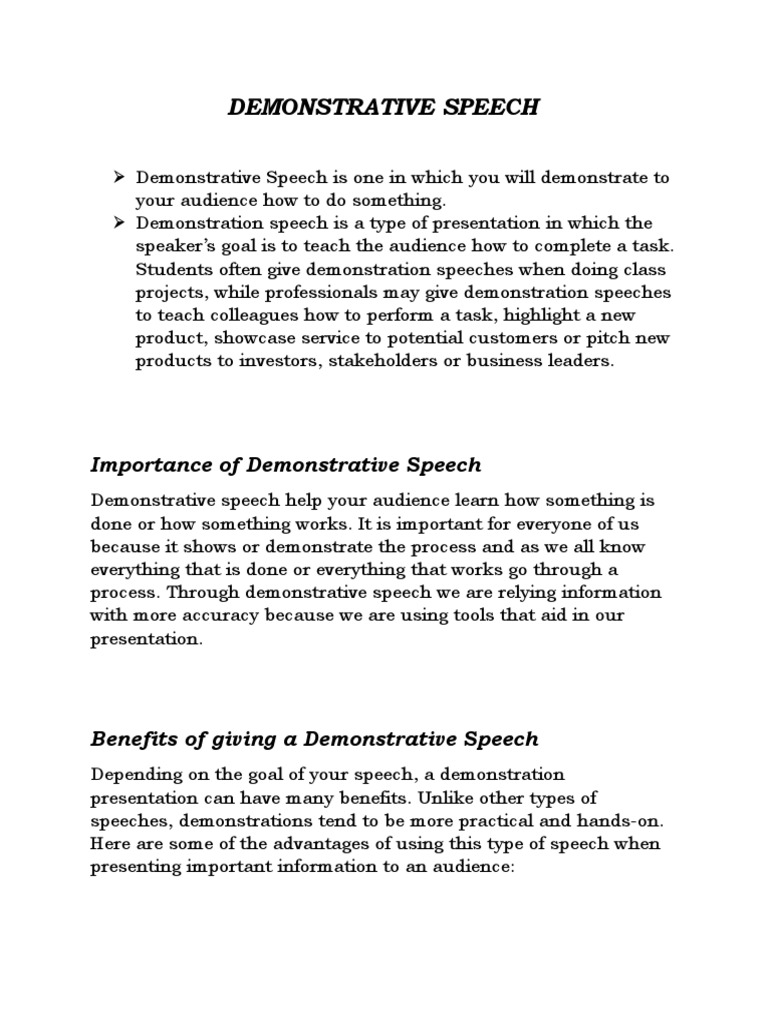 Demonstrative Speech | PDF | Microsoft Power Point | Information Demonstrative Speech | PDF | Microsoft Power Point | Information
