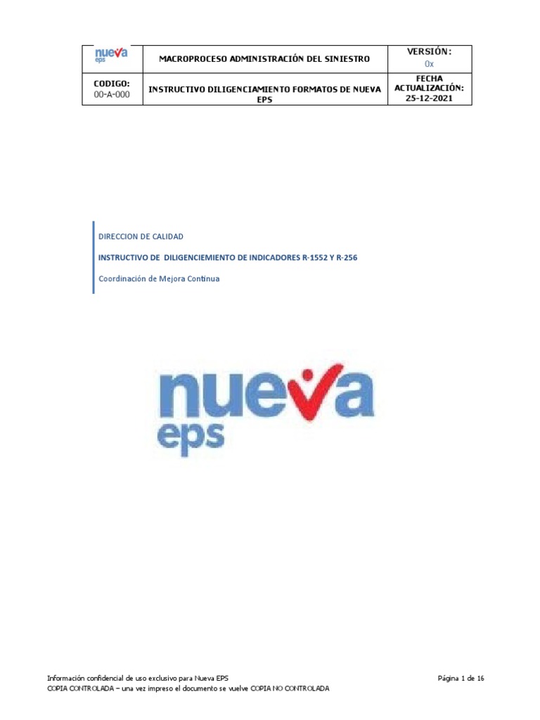 Instructivo Diligenciamiento Nueva EPS | PDF
