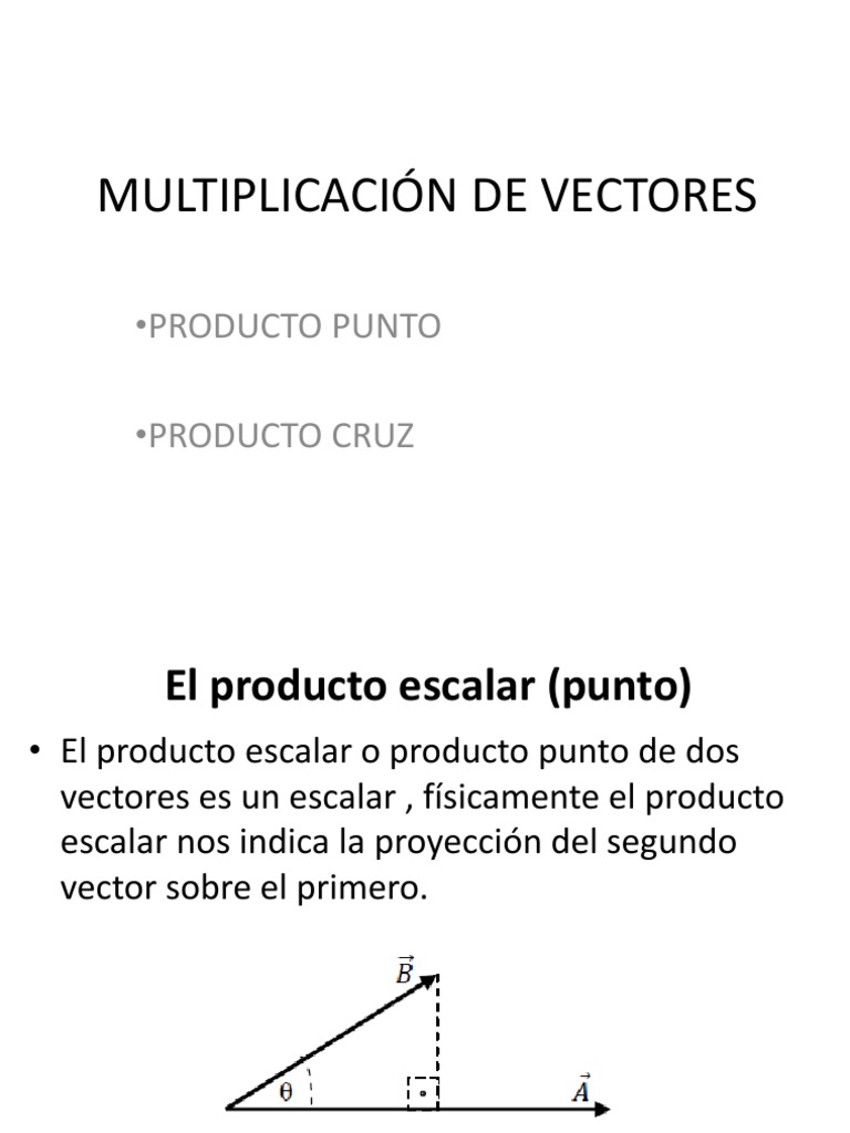 Multiplicación de Vectores: Punto y Cruz | PDF