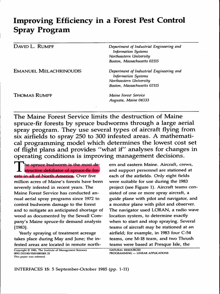 Forest Pest Control Spray Program | PDF | Science & Mathematics