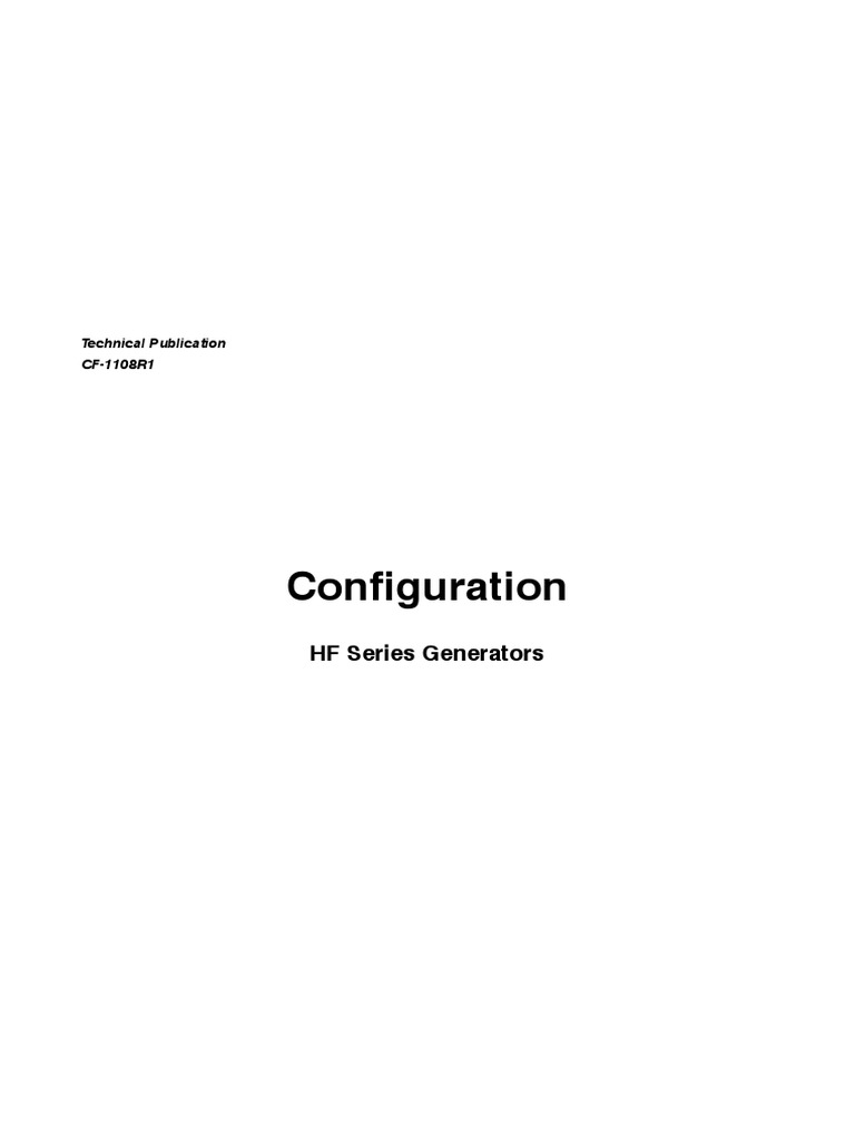 Configuration: HF Series Generators | PDF | Computer File | Vacuum Tube