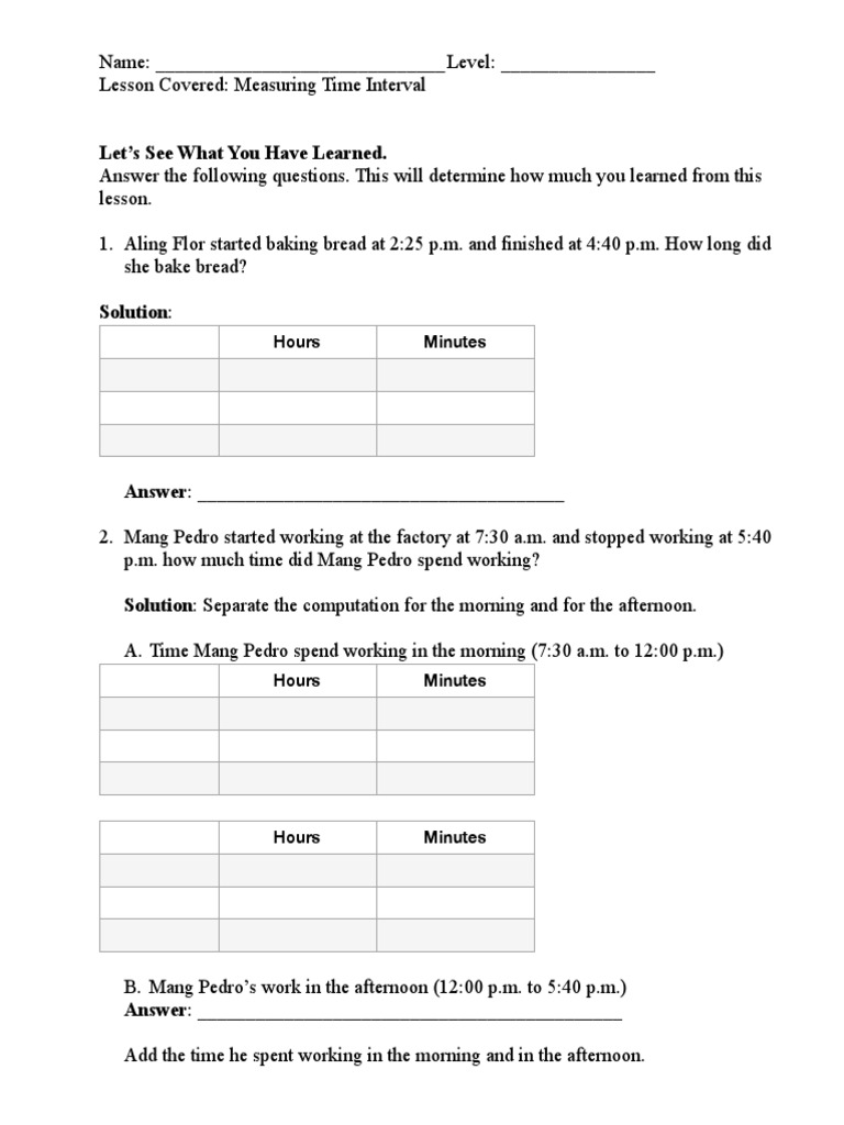 Measuring Time Interval | PDF | Sleep