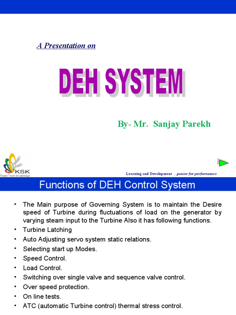 DEH Presentation | PDF | Pump | Valve