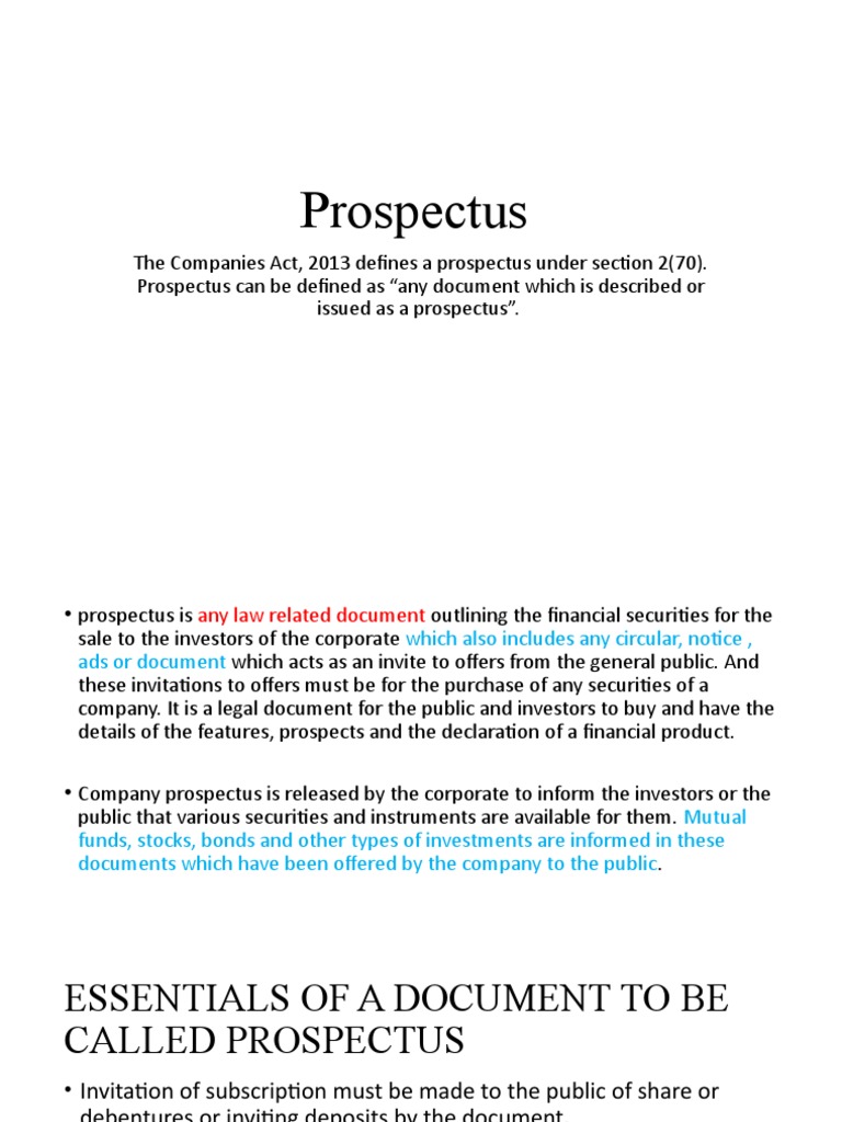Prospectus | PDF | Securities (Finance) | Prospectus (Finance)