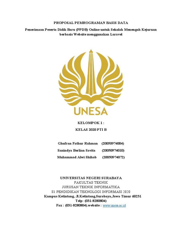 Proposal Pemrograman Basis Data PPDB Online | PDF