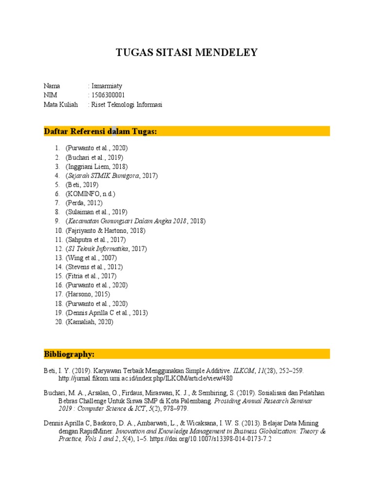Contoh Sitasi Menggunakan Mendeley | PDF