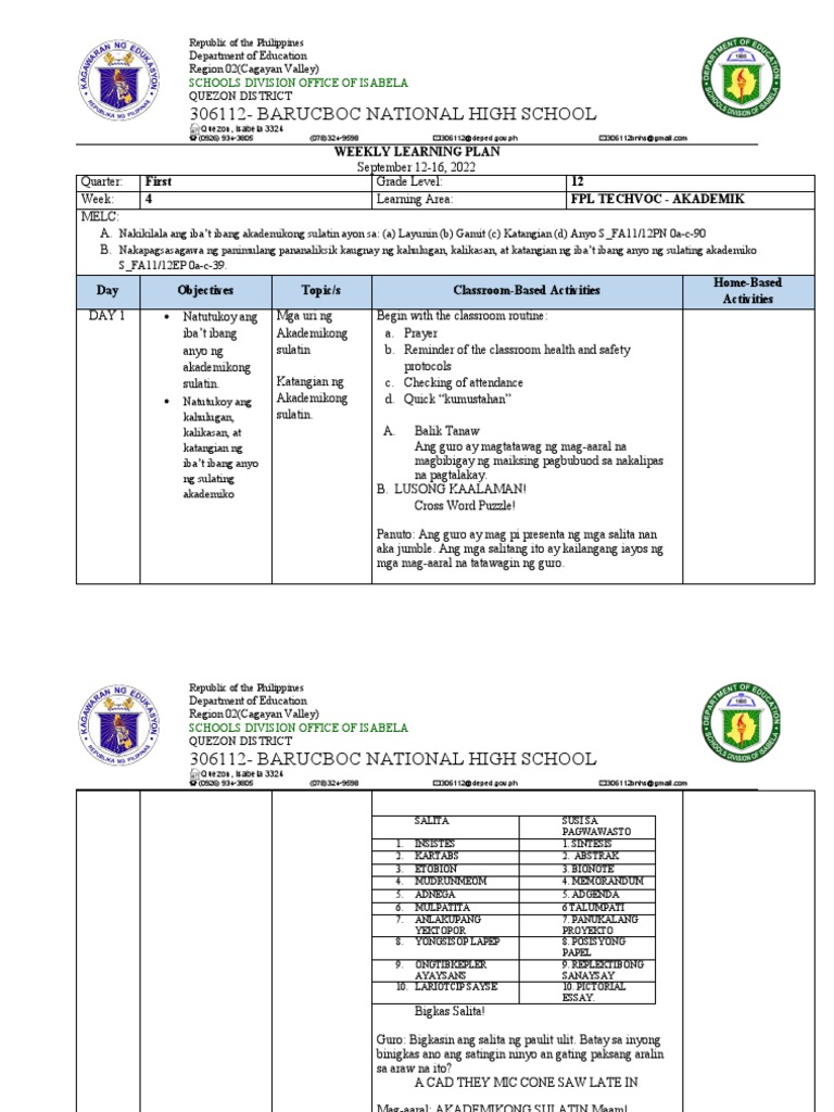 WHP-FPL AKADEMIK 4rth WEEK | PDF