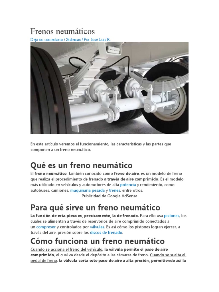 Frenos Neumáticos | PDF | Neumático | Presión