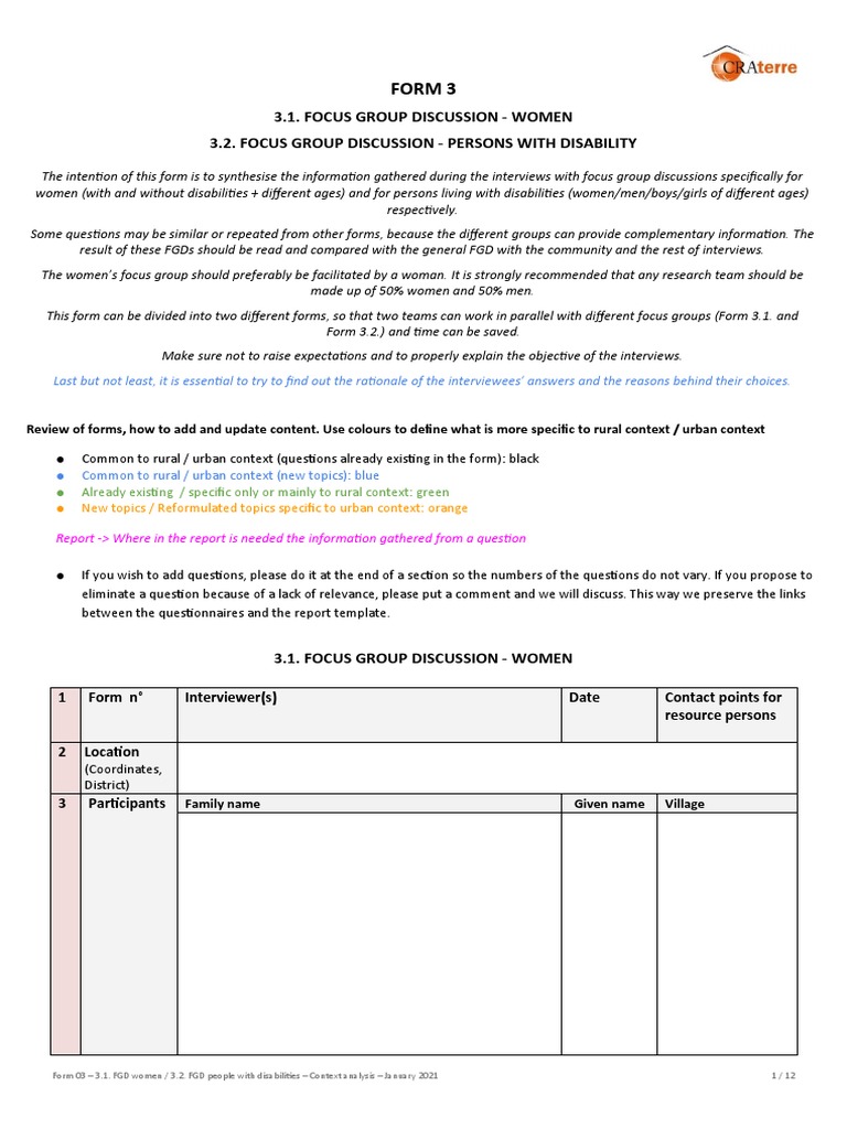 Form 3 - Women + Persons With Disability - Consolidation v2 | PDF ...