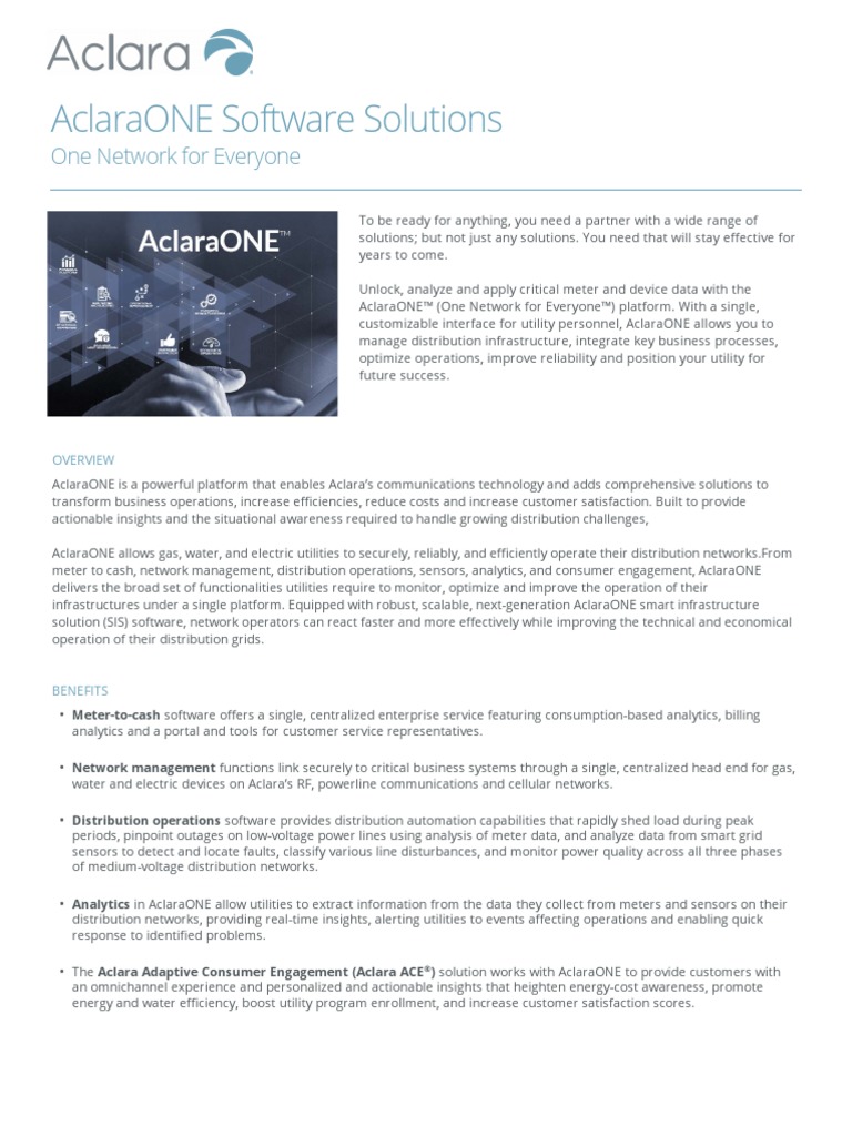 AclaraONE Software Solutions One Network For Everyone | PDF | Computer ...