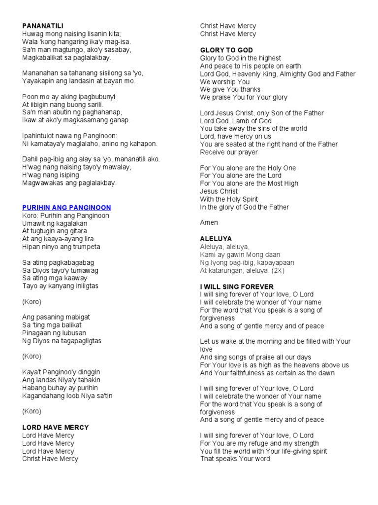 PANANATILI | PDF | Mercy | Ancient Mediterranean Religions