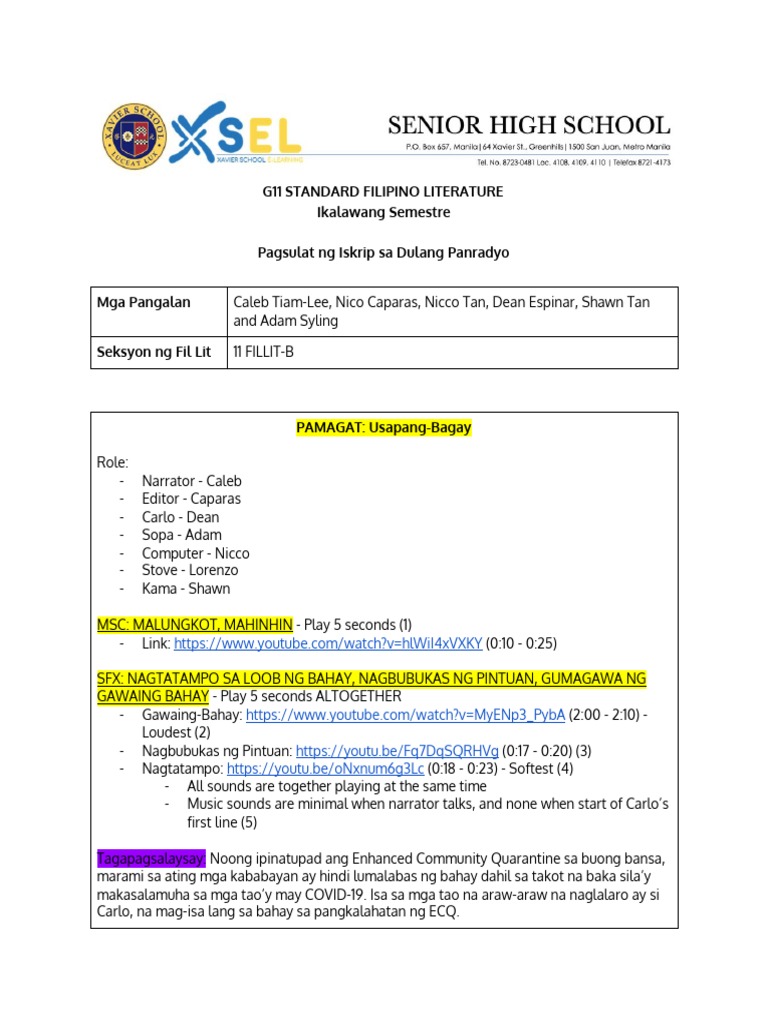 Script Dulang Panradyo Group 3 | PDF