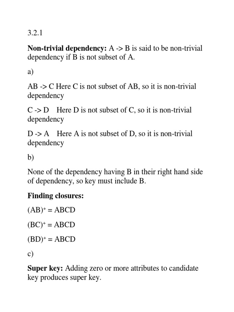 Non-Trivial Functional Dependencies Explained | PDF | Data Model | Software Design