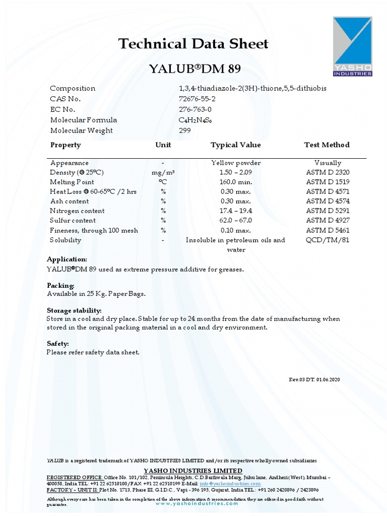 Yalub DM 89 | PDF | Petroleum | Chemistry