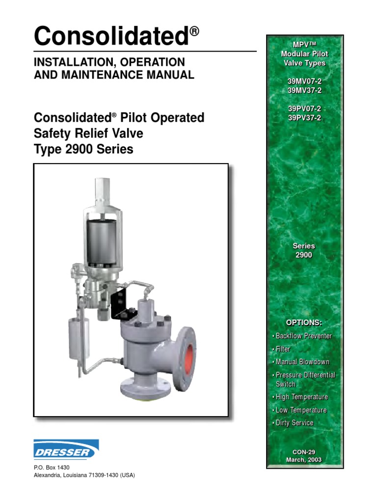 Dresser Pilot PSV | PDF | Valve | Piston