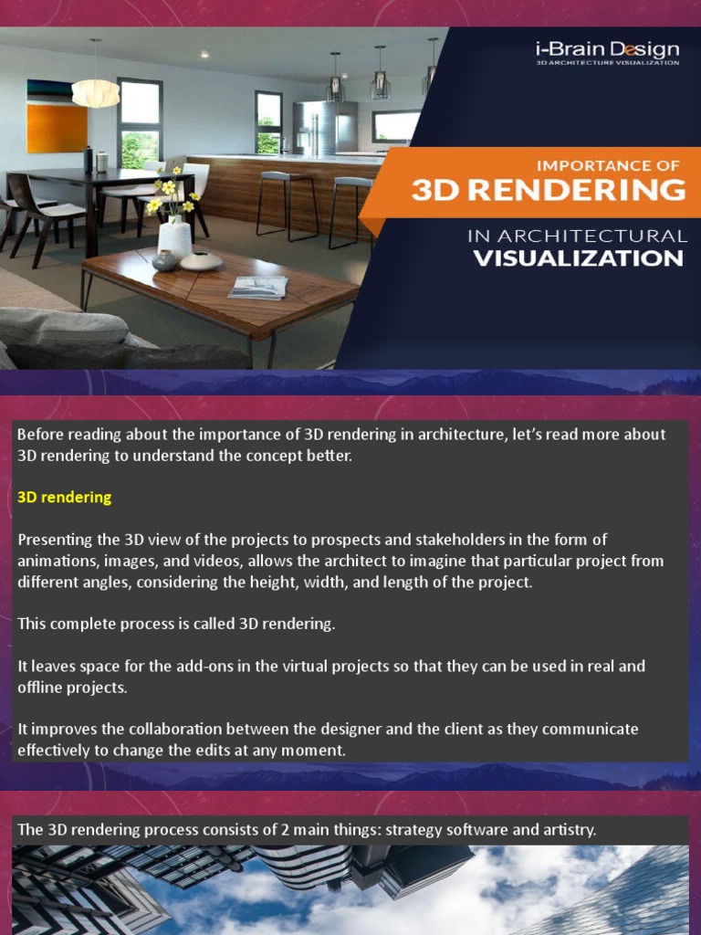 Importance of 3D Rendering in Architectural Visualization | PDF | 3 D Computer Graphics ...