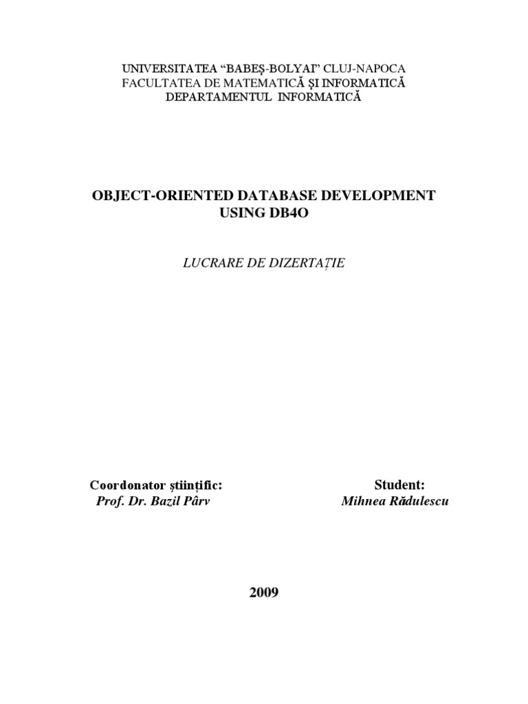 Object Oriented Database Development Using Db4o Pdf Databases Object Oriented Programming 5884