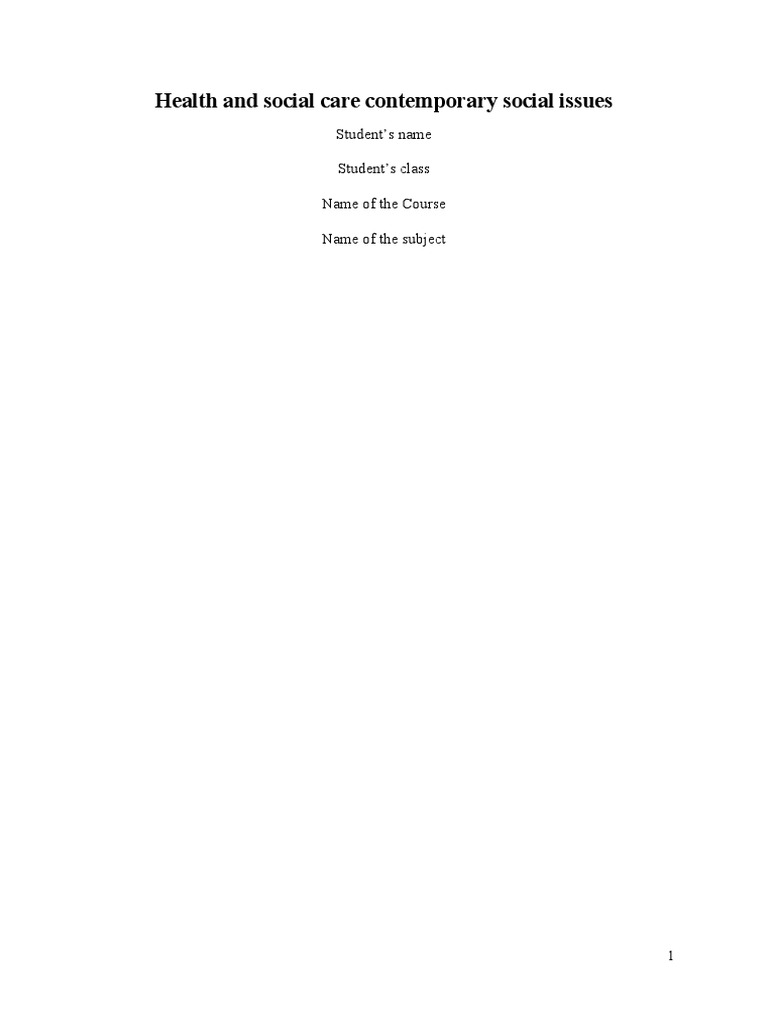 Contemporary Issues in Health Care | PDF | Psychology | Health Care