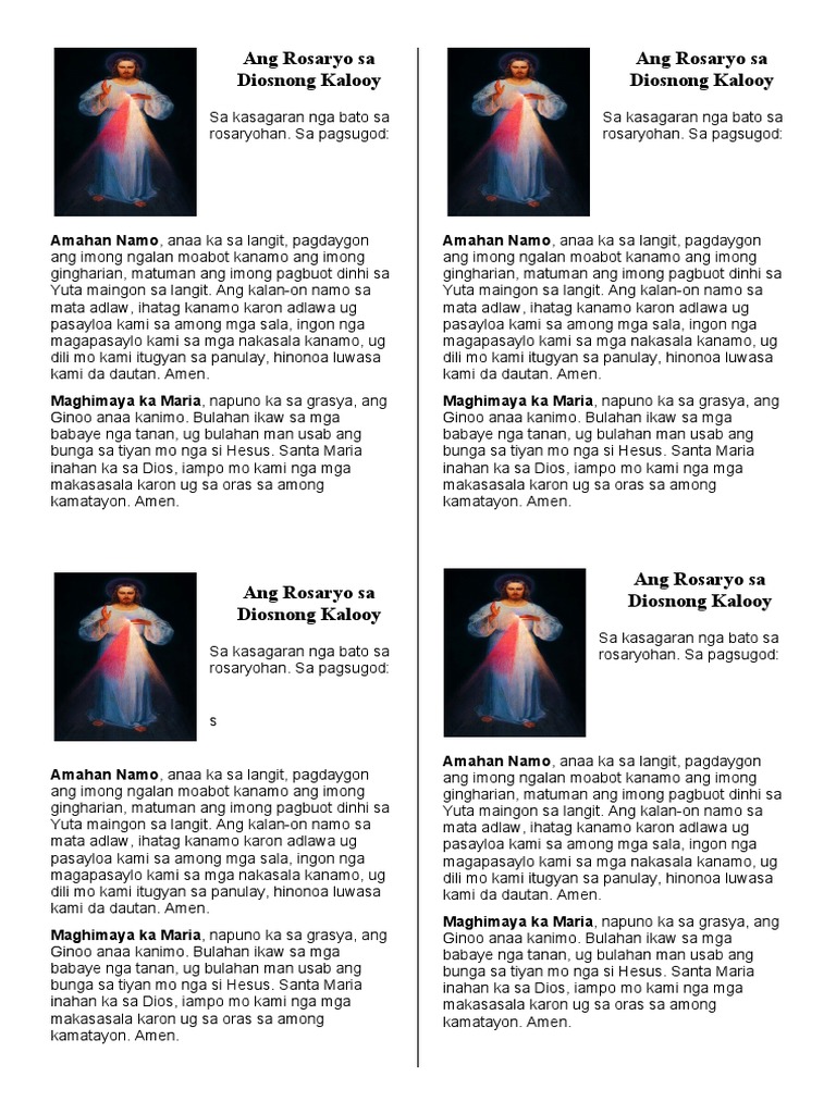 Ang Rosaryo Sa Diosnong Kalooy | PDF