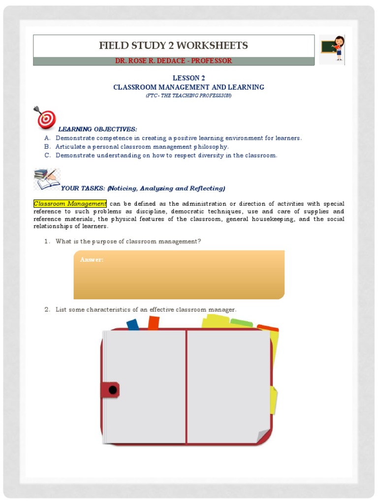 Field Study 2 - Lesson 2 | PDF | Classroom Management | Teachers