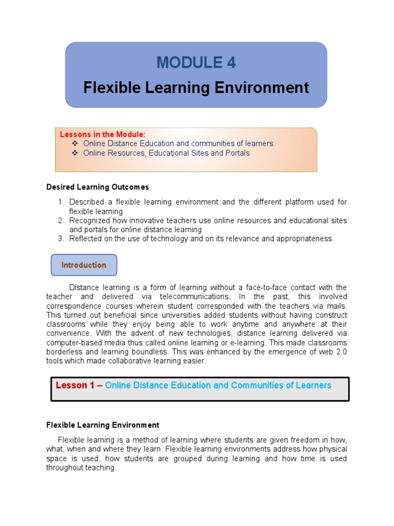 Module 4 Lesson 1 | PDF | Distance Education | Moodle Module 4 Lesson 1 | PDF | Distance Education | Moodle