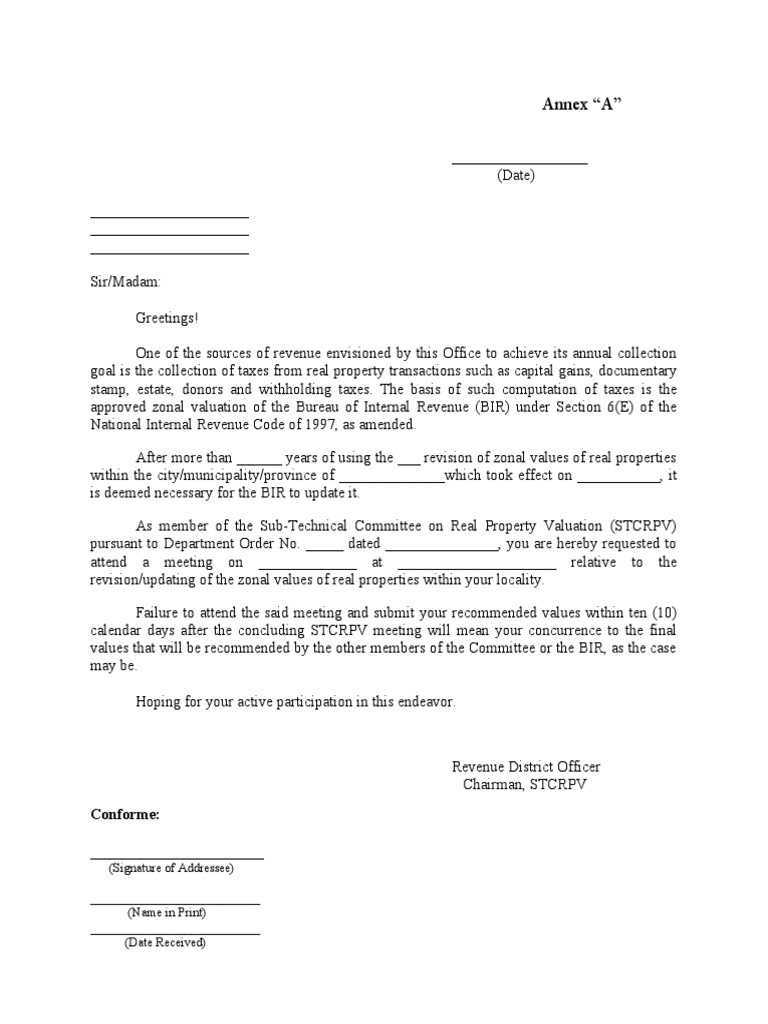 Rev Annex A - Invitation Letter | PDF