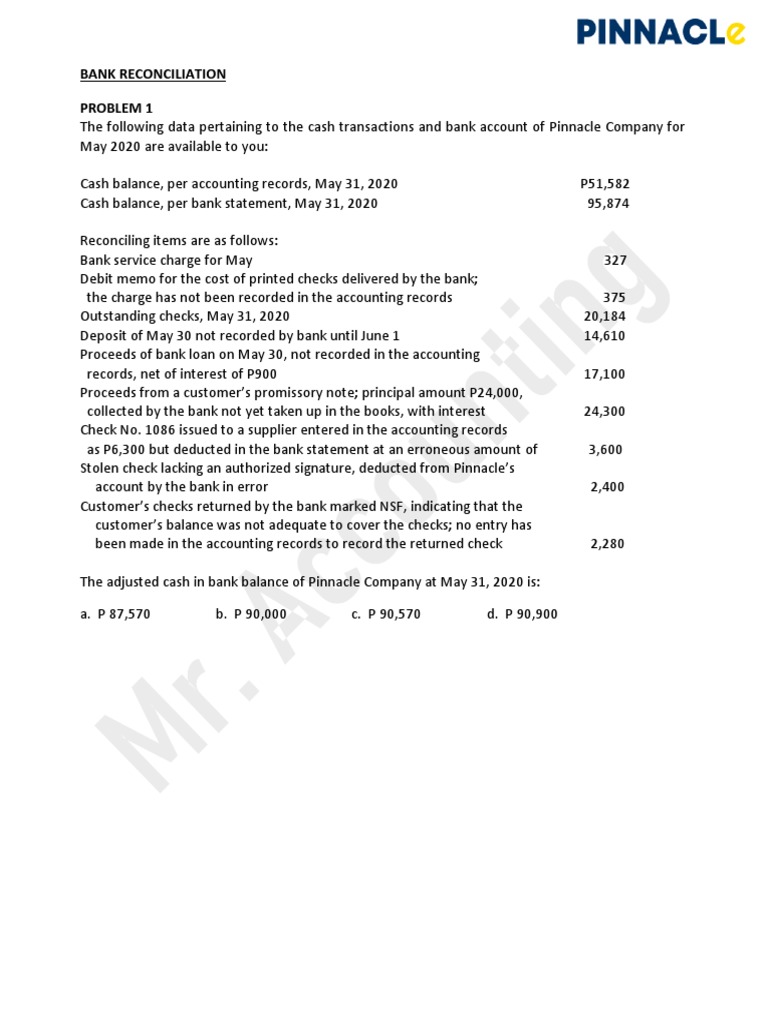 Pinnacle Bank Reconciliation Guide | PDF | Cheque | Banks