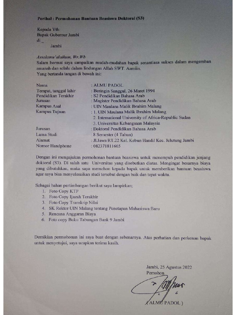 Proposal Beasiswa S3 | PDF