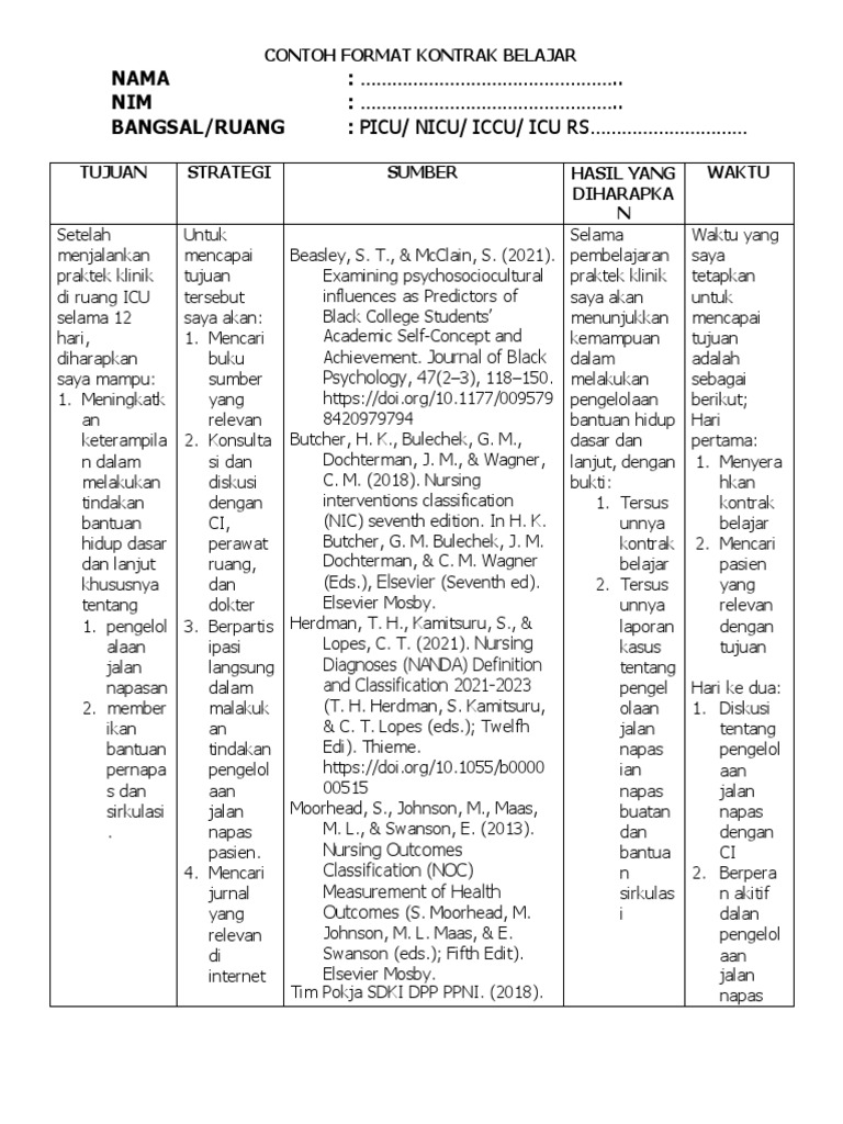 Kontrak Belajar | PDF