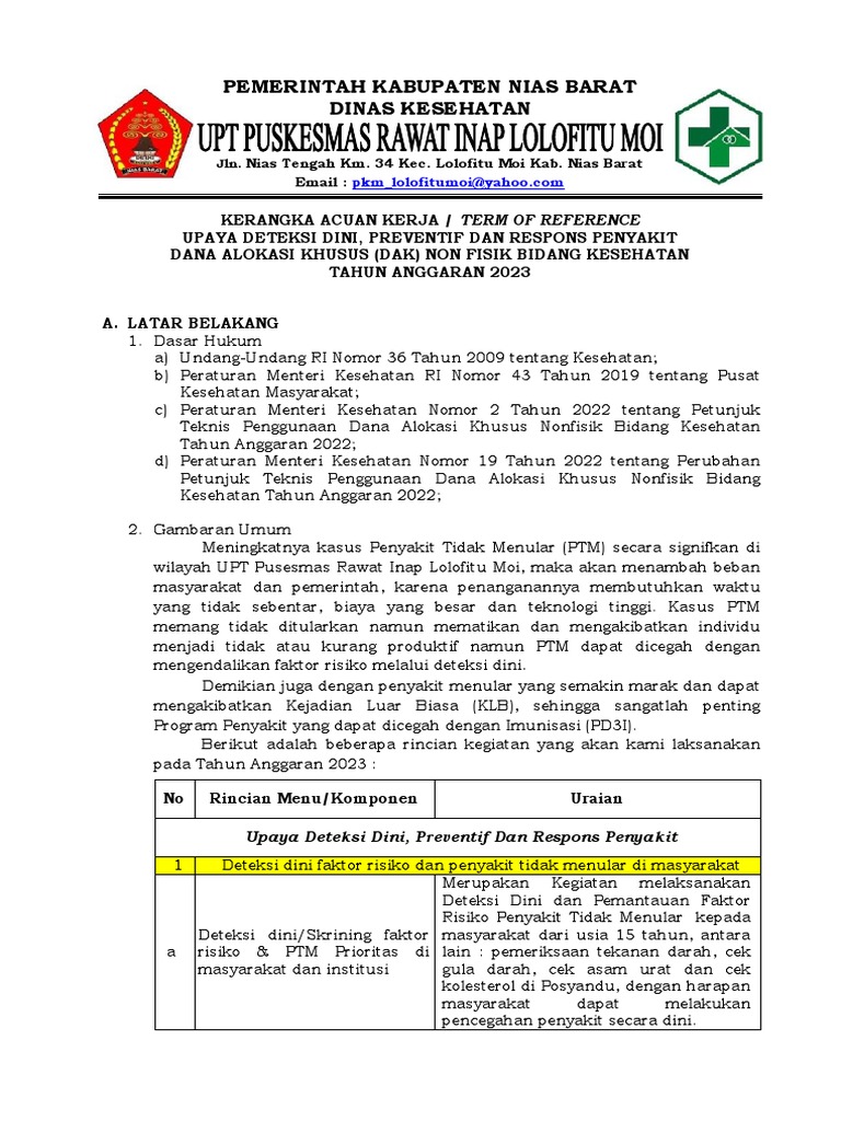 Kak Upaya Deteksi Dini | PDF