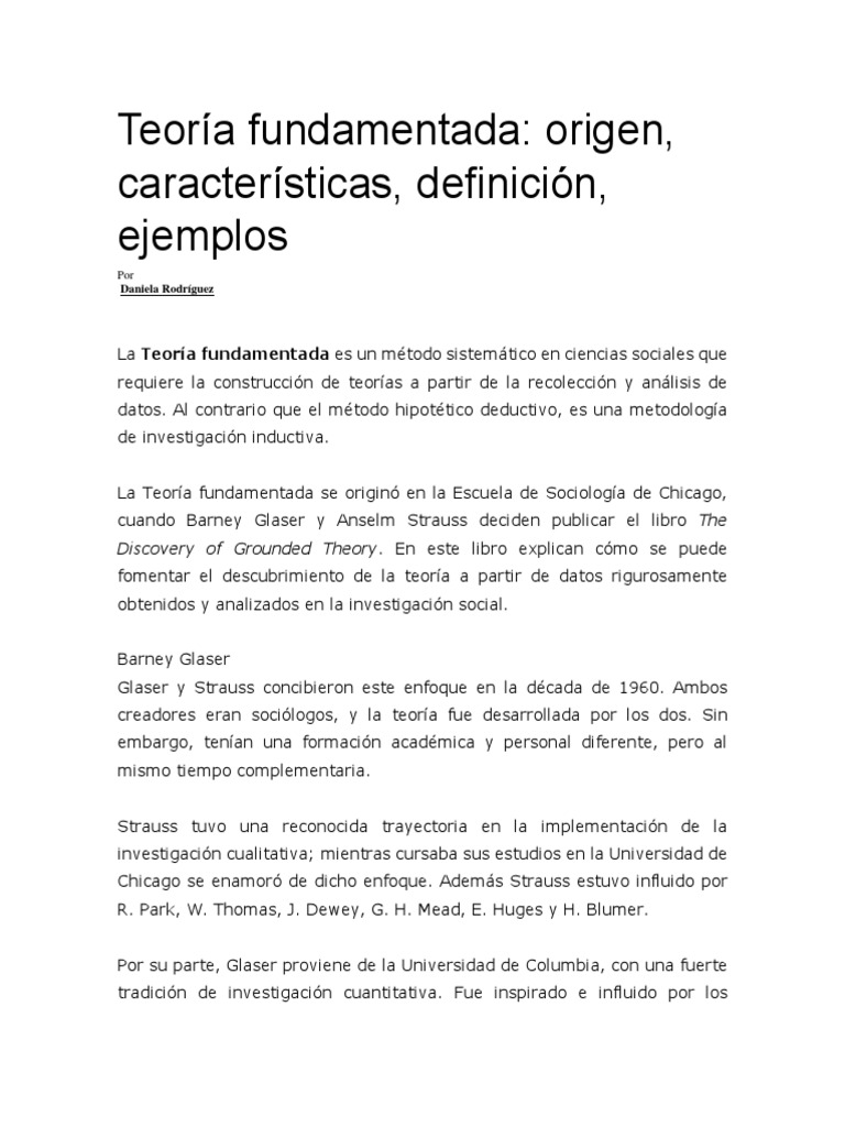 Teoría Fundamentada: Definición y Ejemplos | PDF | Teoría | Sociología