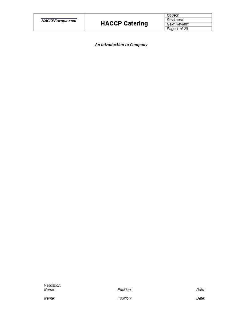 HACCP Plan for Catering Services | PDF | Hazard Analysis And Critical ...