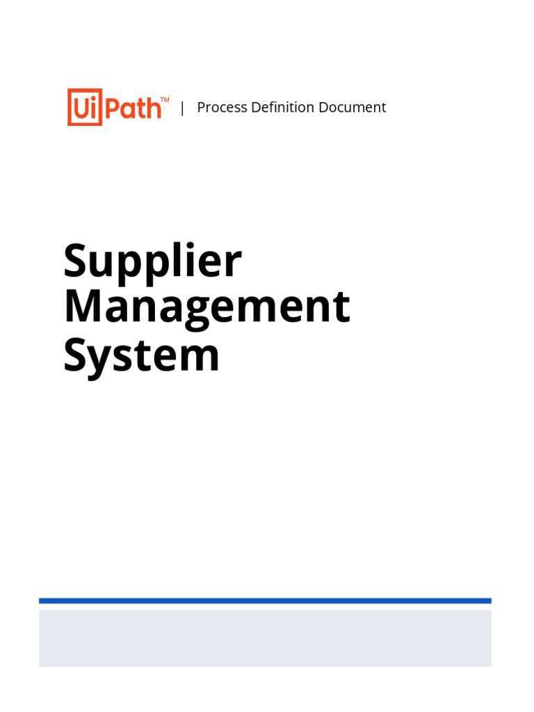 Supplier Management System | PDF | Business Process | Automation