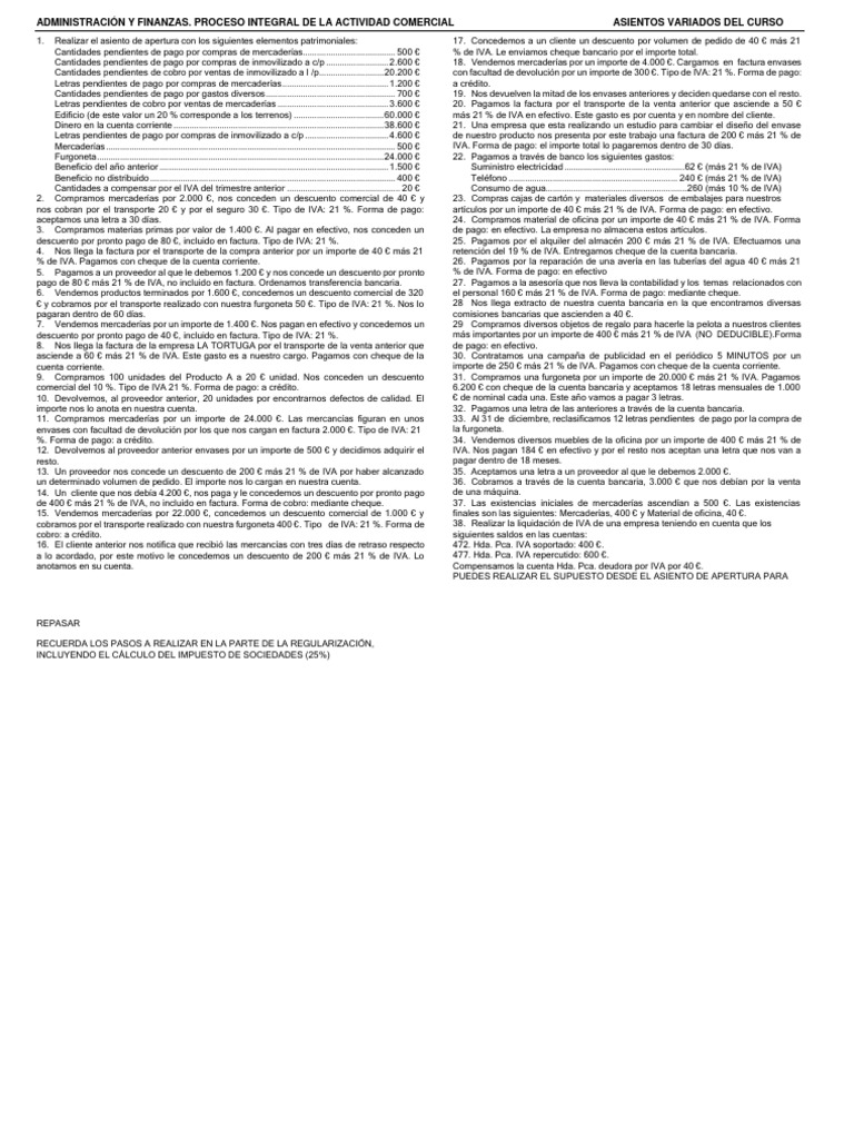 Repaso 3 Eval | PDF | Bancos | Factura