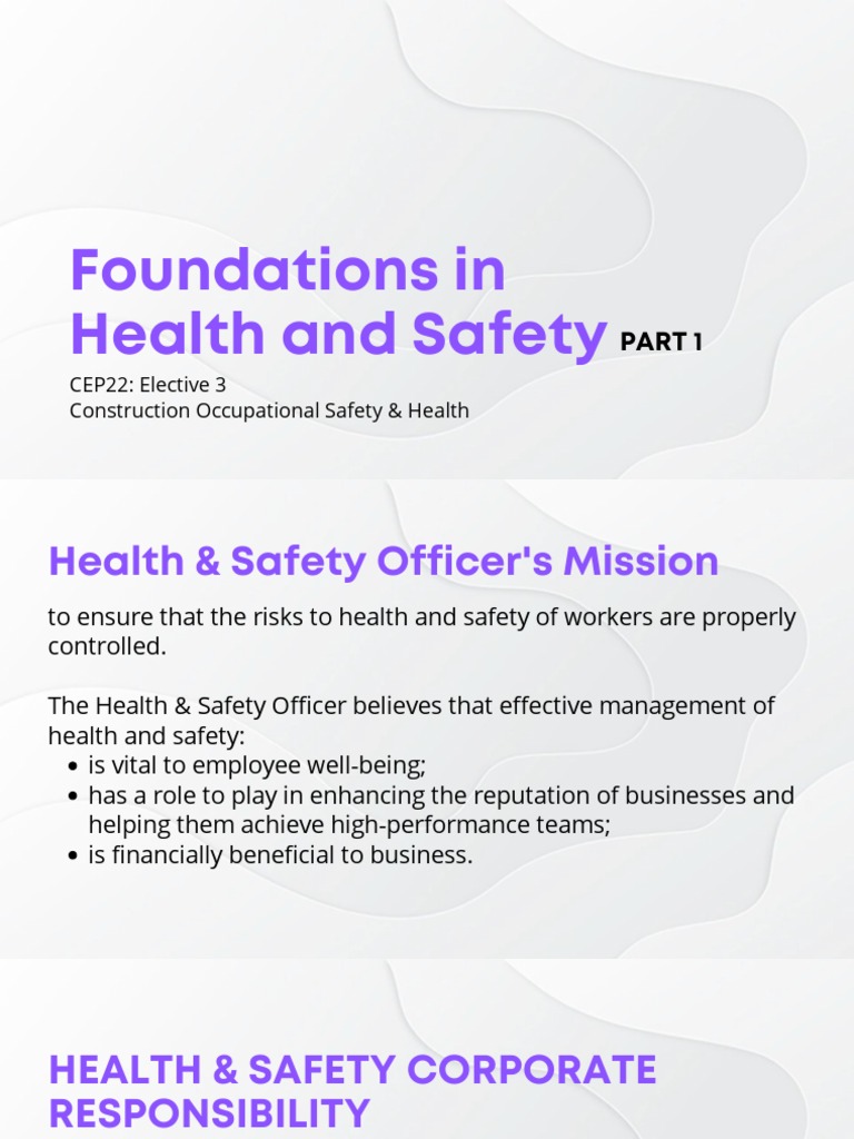 Foundations in Health and Safety | PDF | Occupational Safety And Health | Hazards