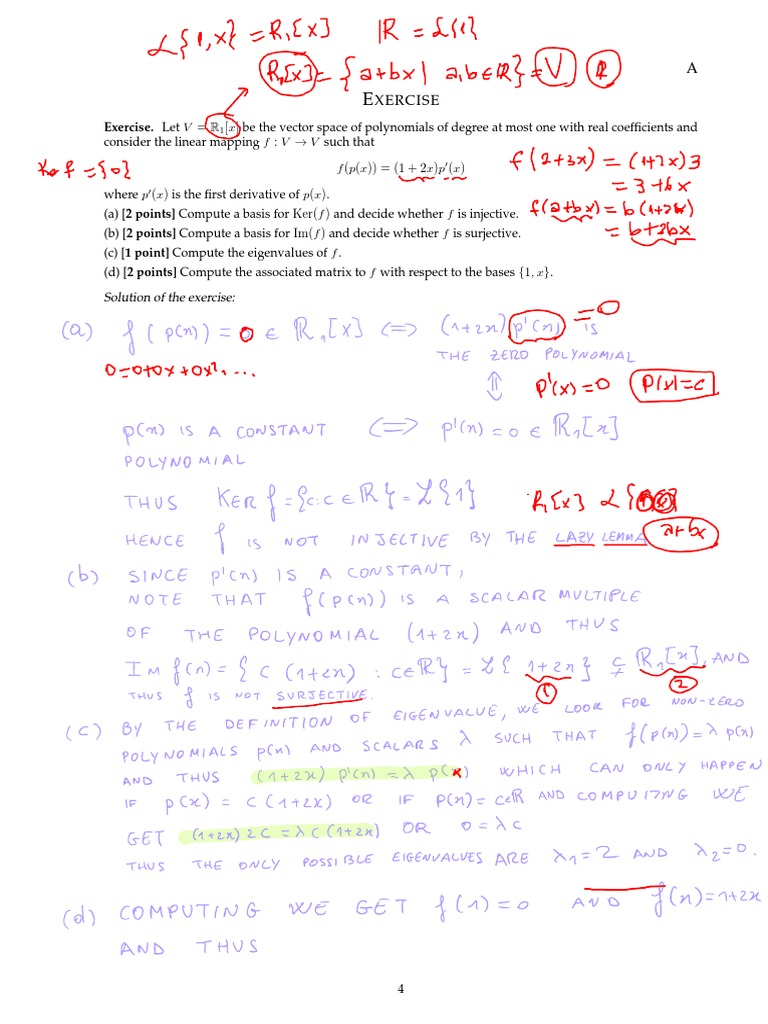 LAG Sample Written Exam | PDF | Eigenvalues And Eigenvectors | Basis (Linear Algebra)