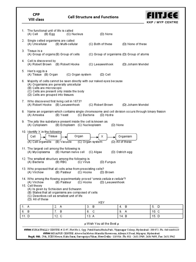 VIII CPP Cell Structure and Functions 19.09.2022 | PDF | Cell (Biology) | Organisms