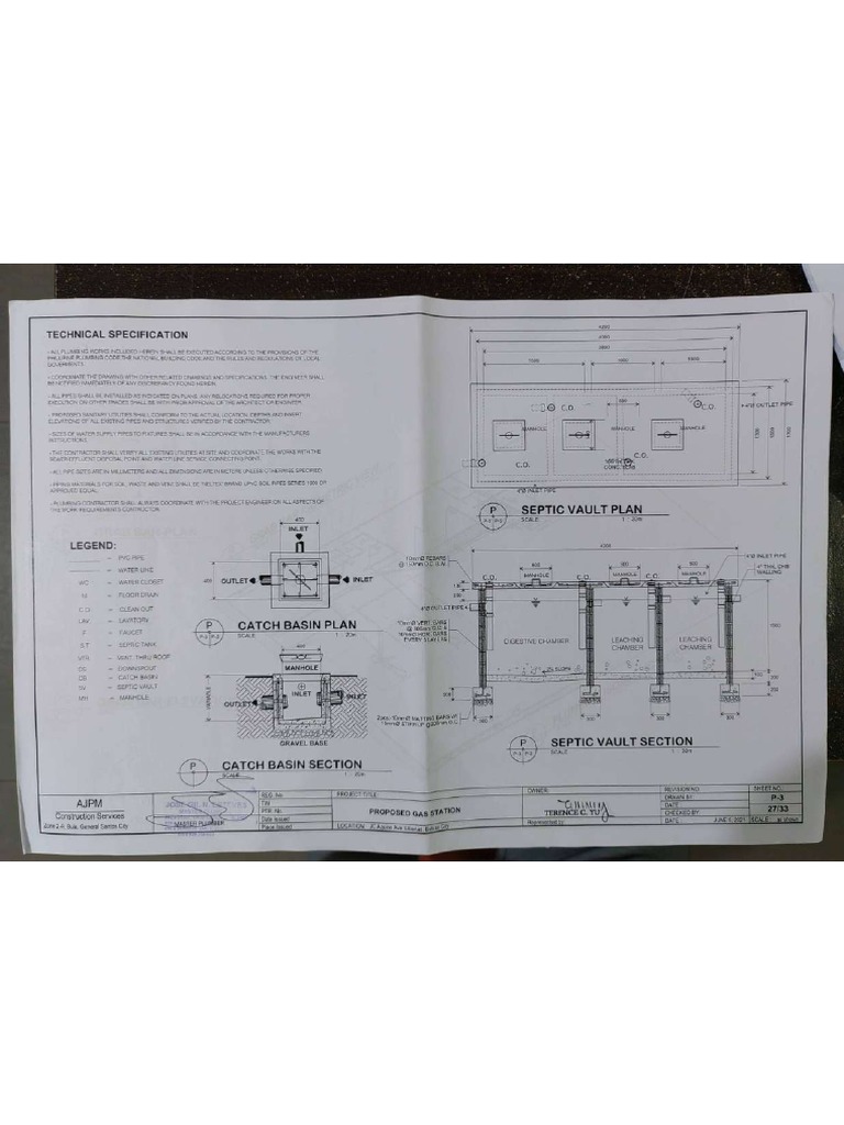 Septic Vault Plan | PDF