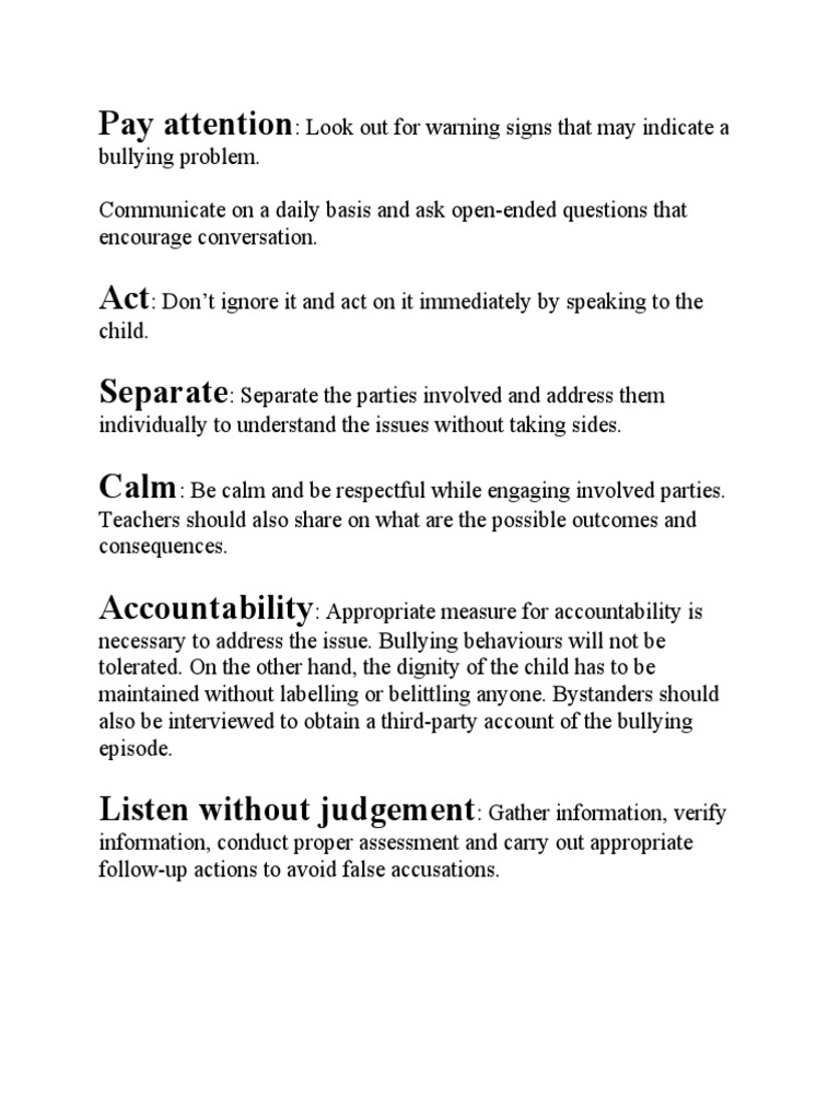 Bullying Management Plan | PDF
