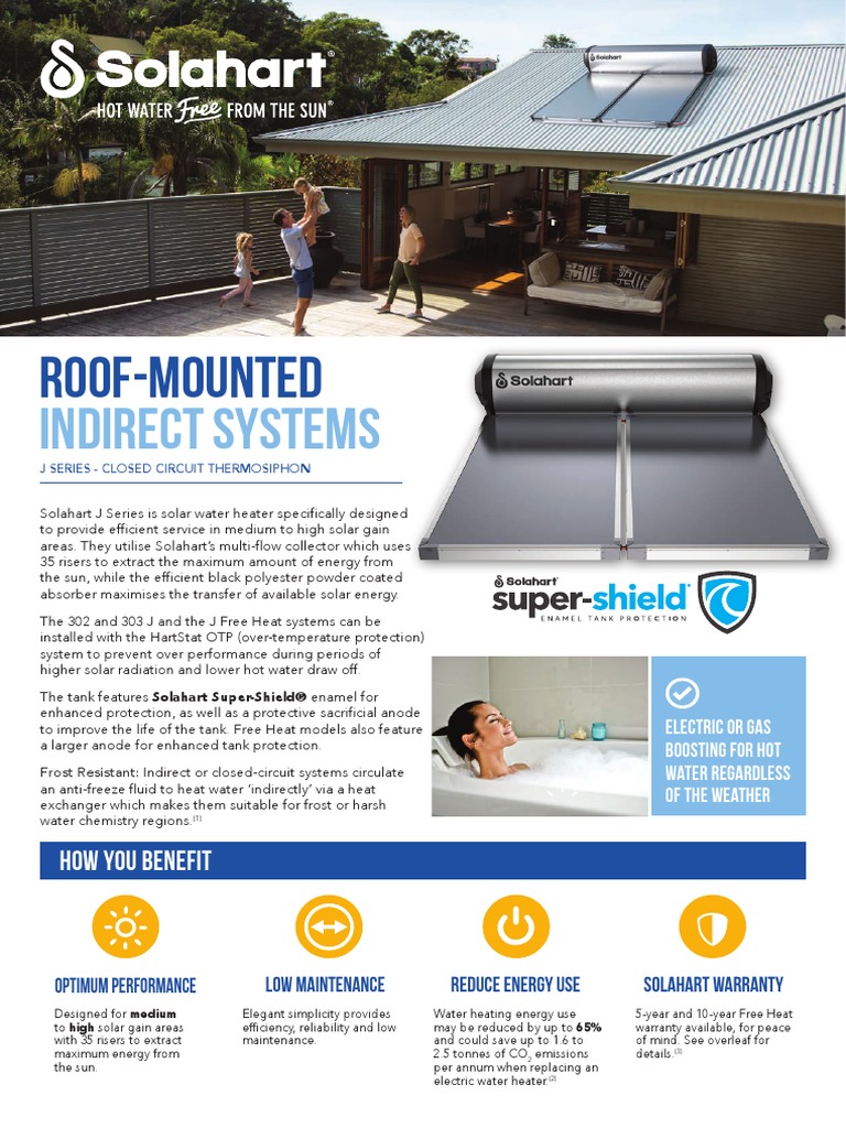 Solarhart J300 Datasheet | PDF | Water Heating | Solar Energy
