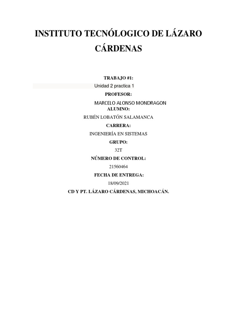 Unidad 2 Practica 1-2 | PDF | Java (lenguaje de programación) | Software